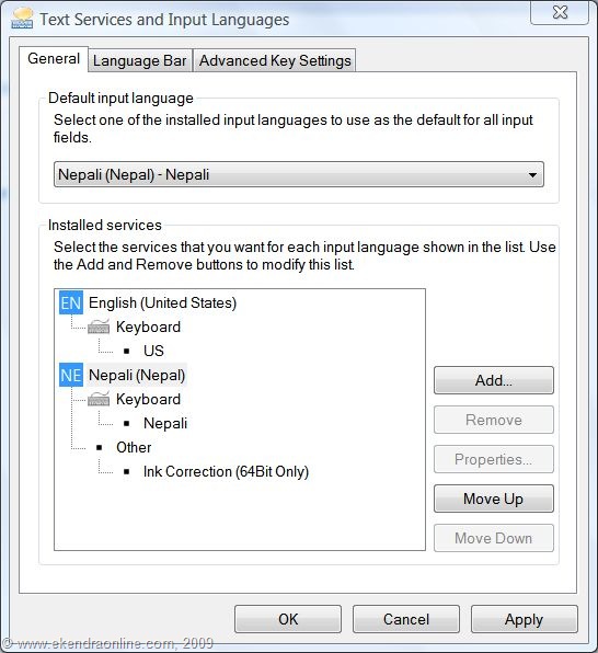 Using Nepali Keyboard layout and Nepali input language in Windows Vista ...